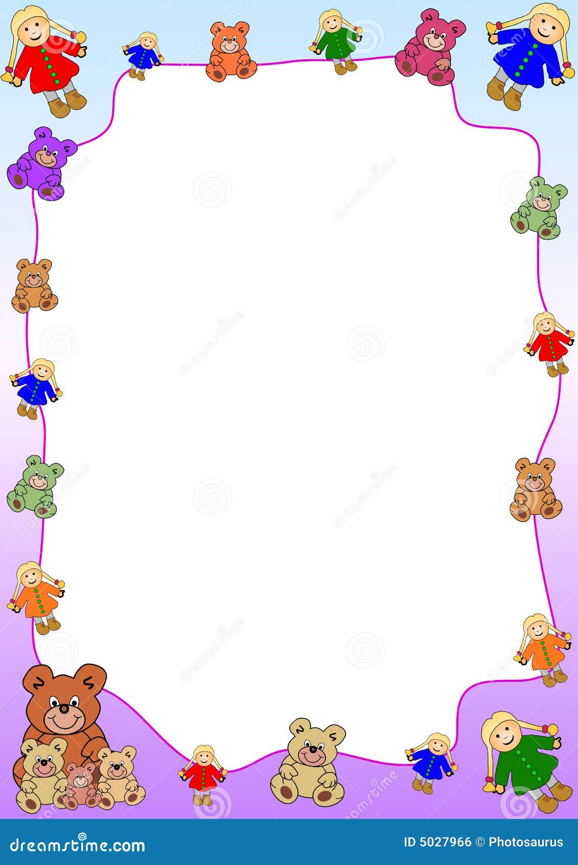 Puppets and bears border stock vector. Illustration of decoration - 5027966