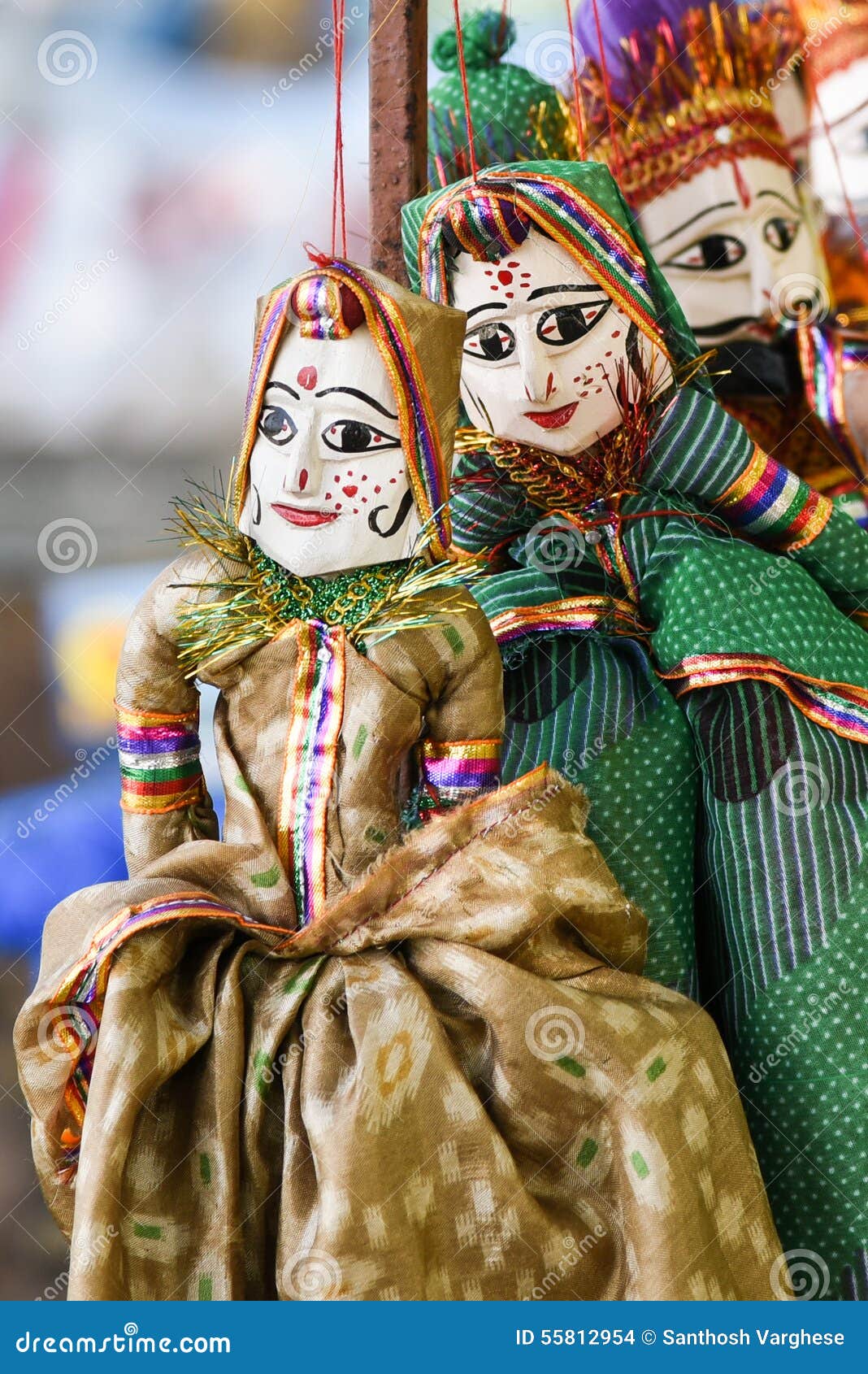 Puppets Hanging on String in Rajasthan India. Stock Photo - Image of ...