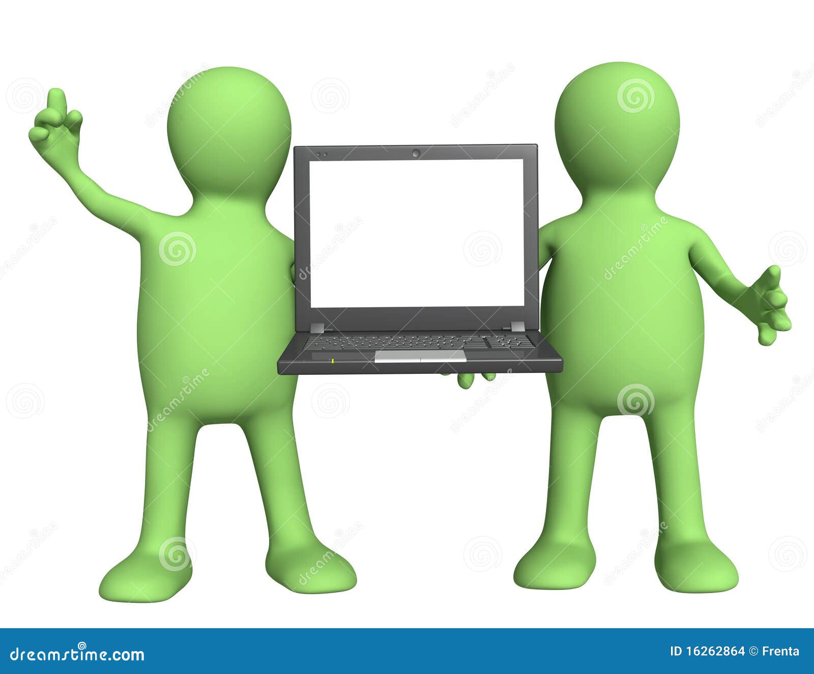 Puppets with Laptop in Hands Stock Illustration - Illustration of ...
