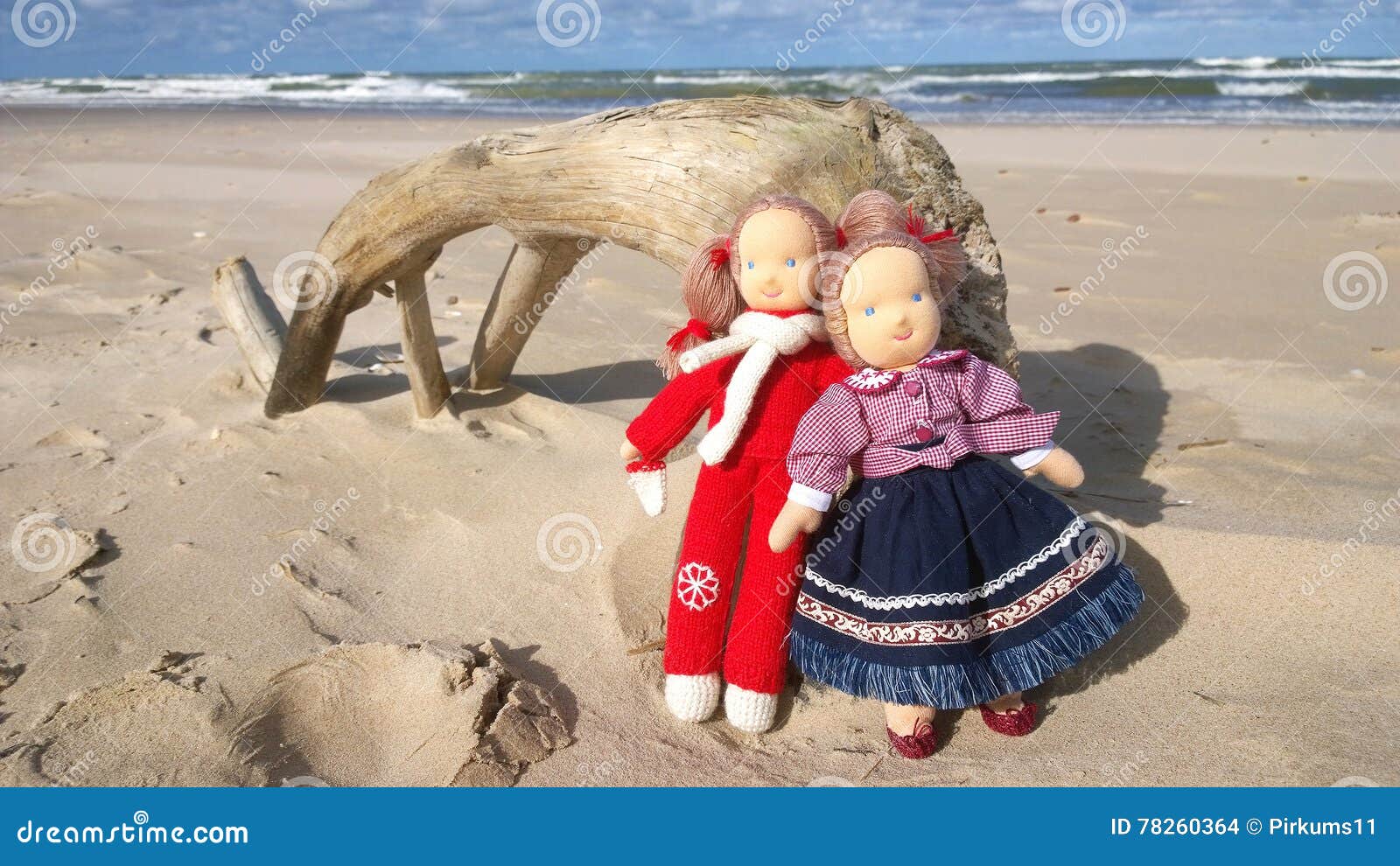 Puppets. Sand beach stock photo. Image of beautiful, summer - 78260364