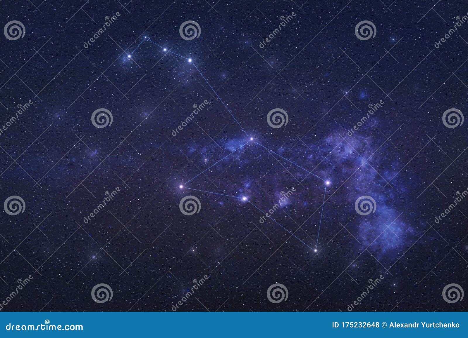 Puppis Constellation in Outer Space Stock Illustration - Illustration ...