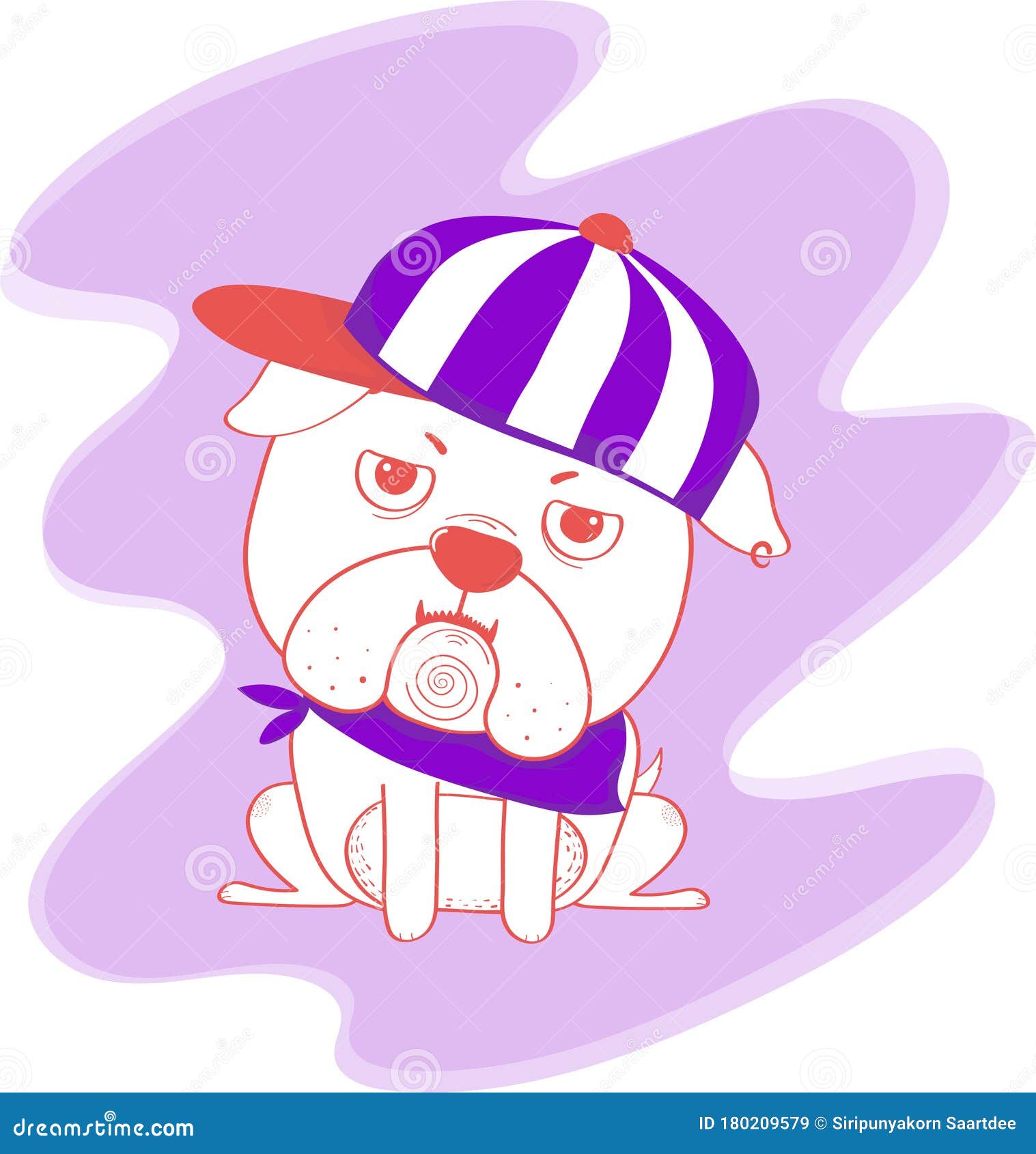 Pug Dog Looks Fierce, Angry Dog. Stock Illustration - Illustration of ...