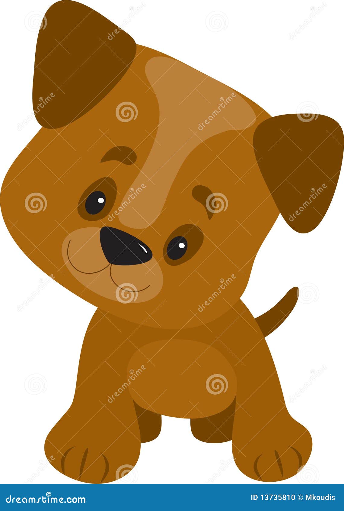 Puppy Big Paws stock vector. Illustration of looking - 13735810