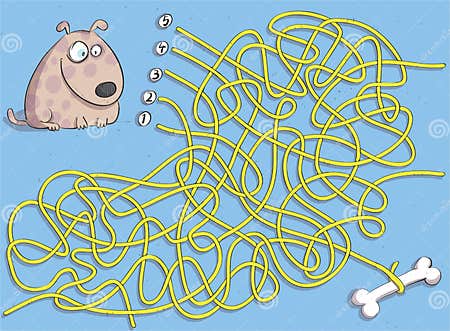 Puppy and Bone Maze Game stock vector. Illustration of mind - 29489390