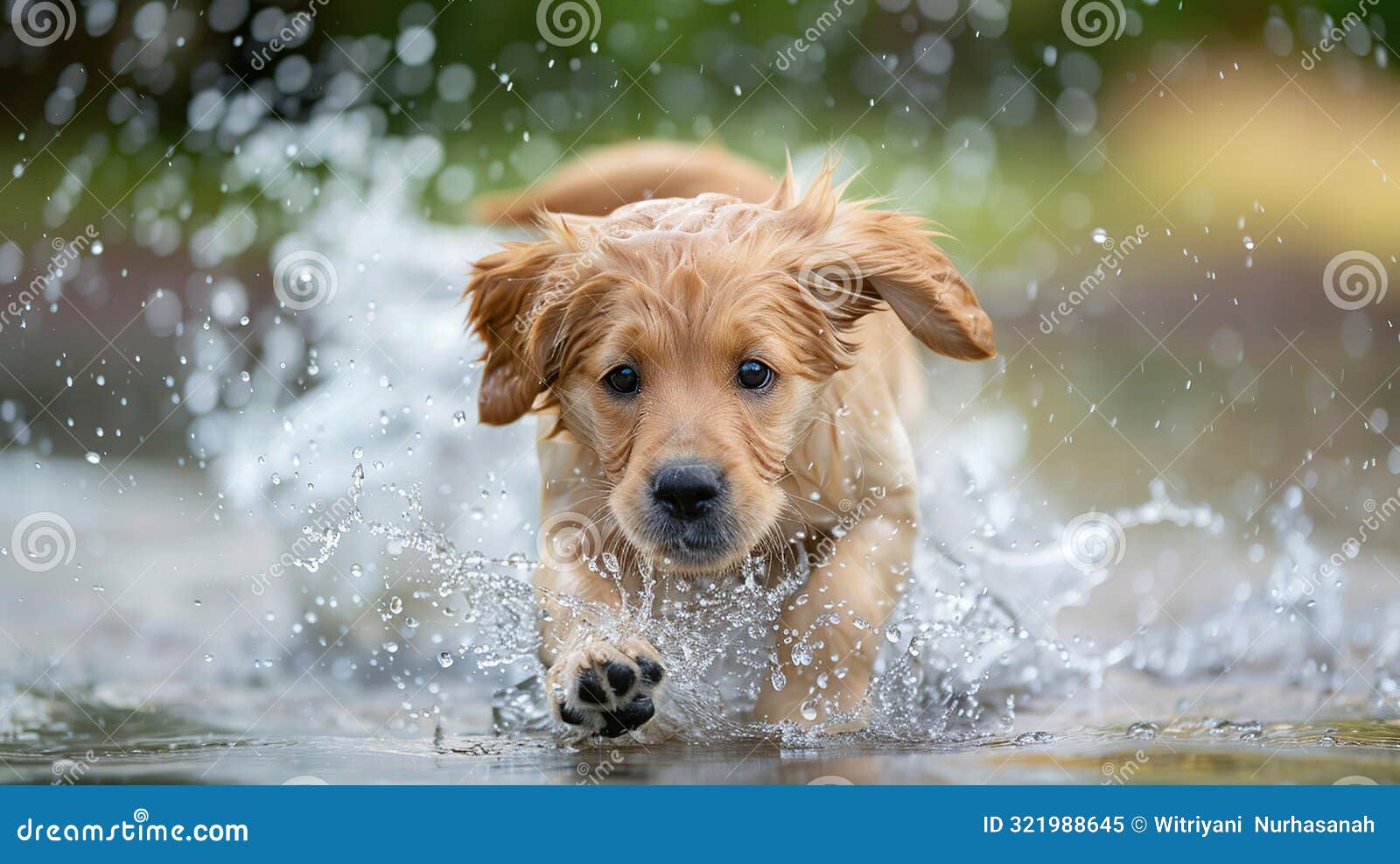 Puppy Dog Active Wet Play. Generative Ai Stock Illustration ...