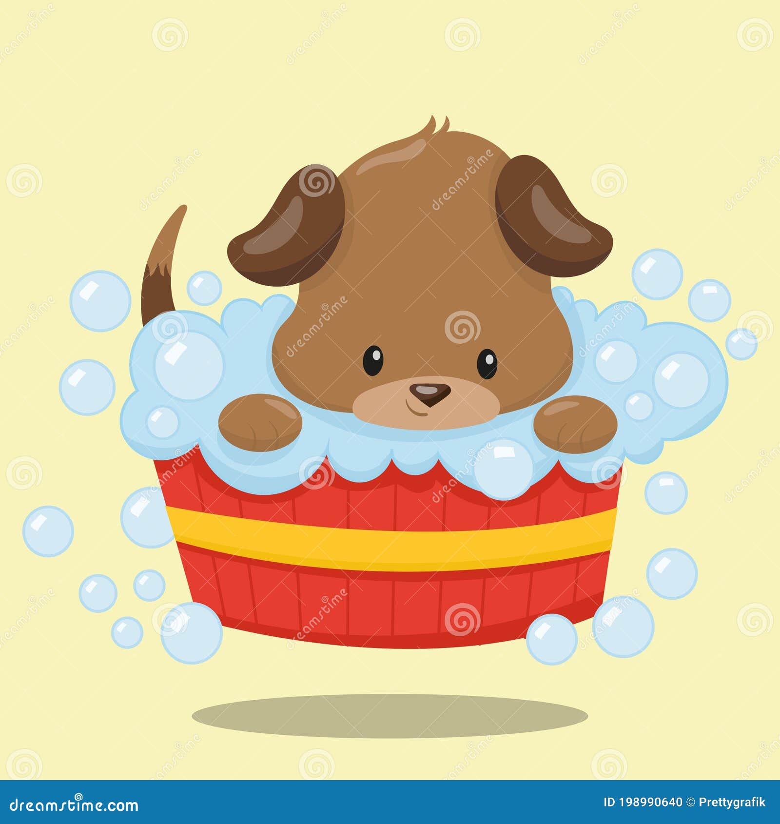 Puppy dog bathing 03 stock vector. Illustration of bathing - 198990640