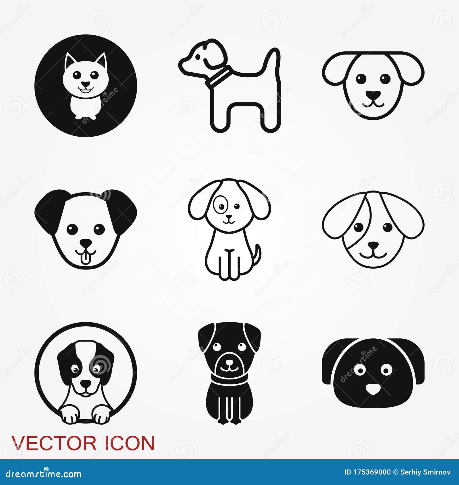Puppy Icon. Dog Symbol. Vector Element for Your Design Stock Vector ...