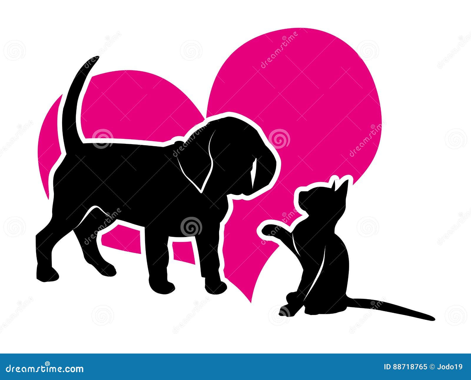 Magenta Heart Sticker With Climbing Plant Around On Pop Art On Black ...