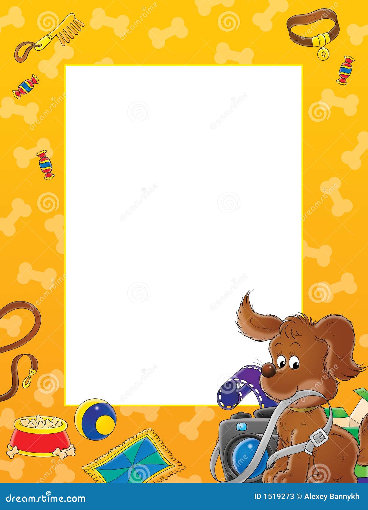Puppy photo frame stock illustration. Illustration of home - 1519273
