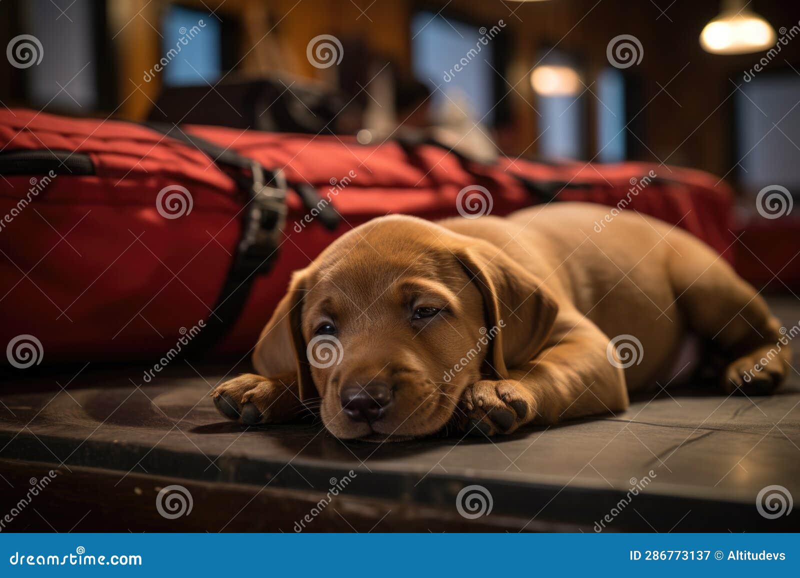 Puppy Resting after a Successful Training Session Stock Illustration ...