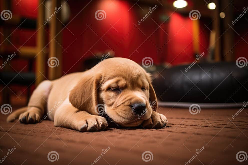 Puppy Resting after a Successful Training Session Stock Image - Image ...