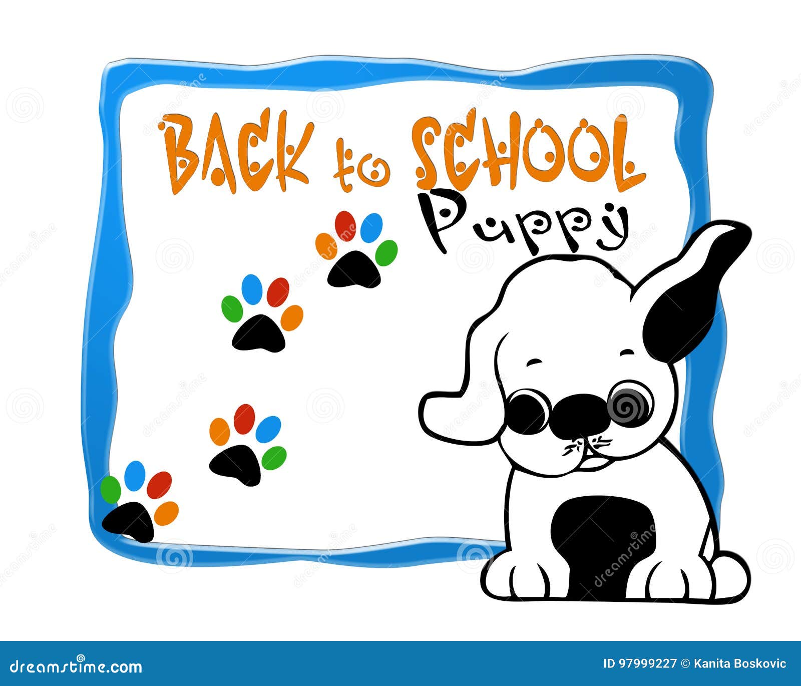 Puppy School Background Design Image Stock Illustration - Illustration ...