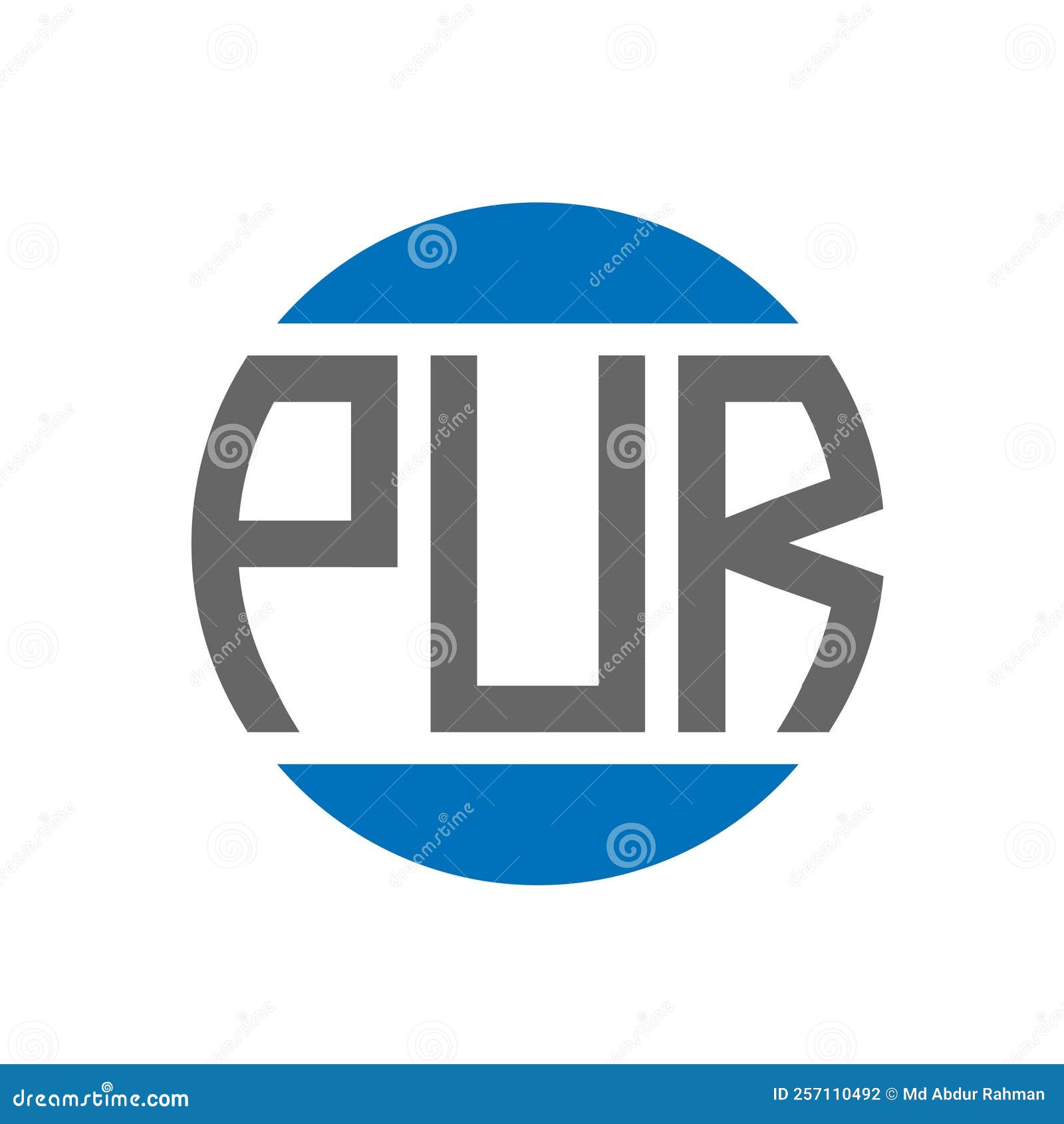 PUR Letter Logo Design On White Background. PUR Creative Initials ...