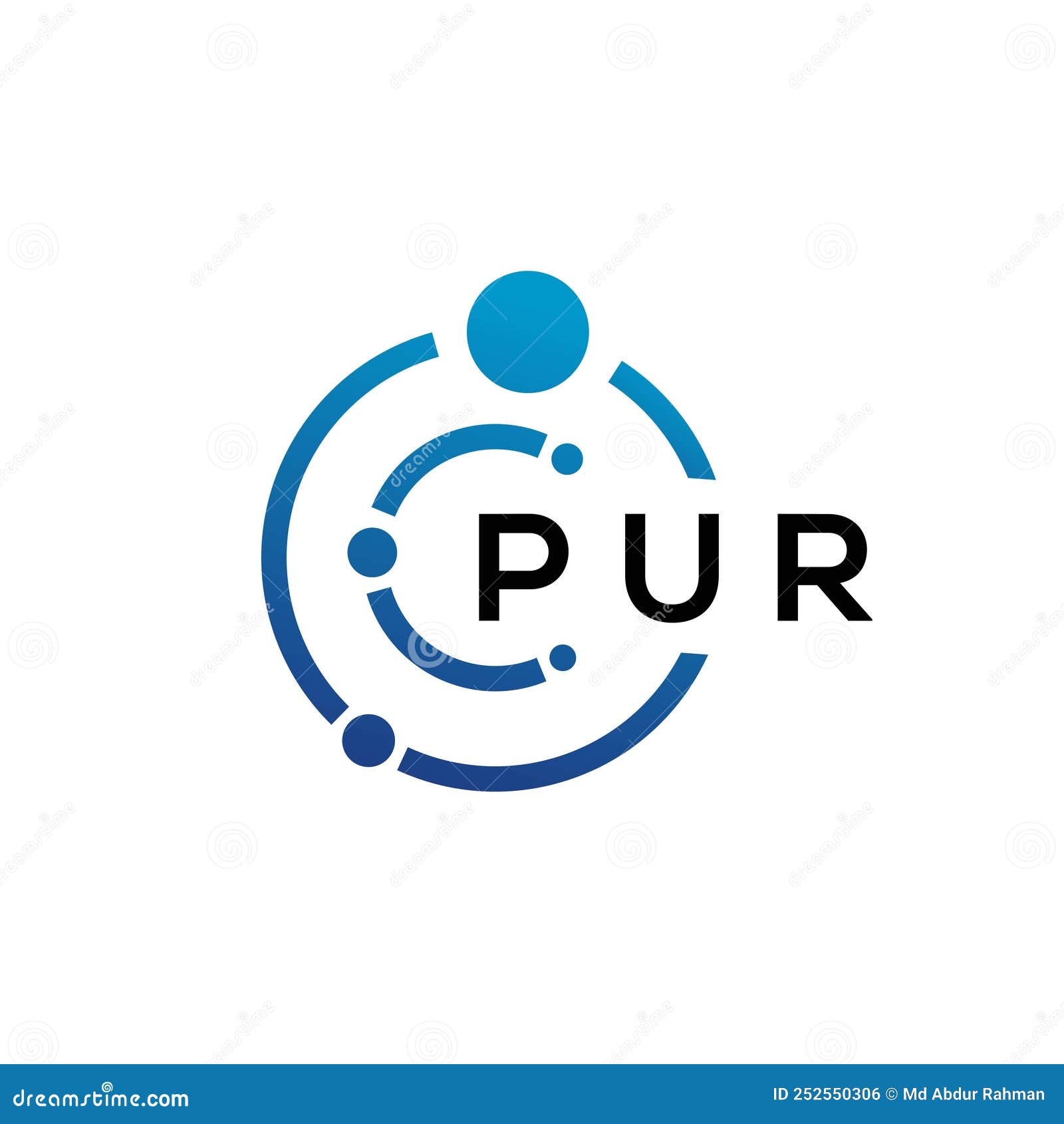 PUR Letter Technology Logo Design On White Background. PUR Creative ...