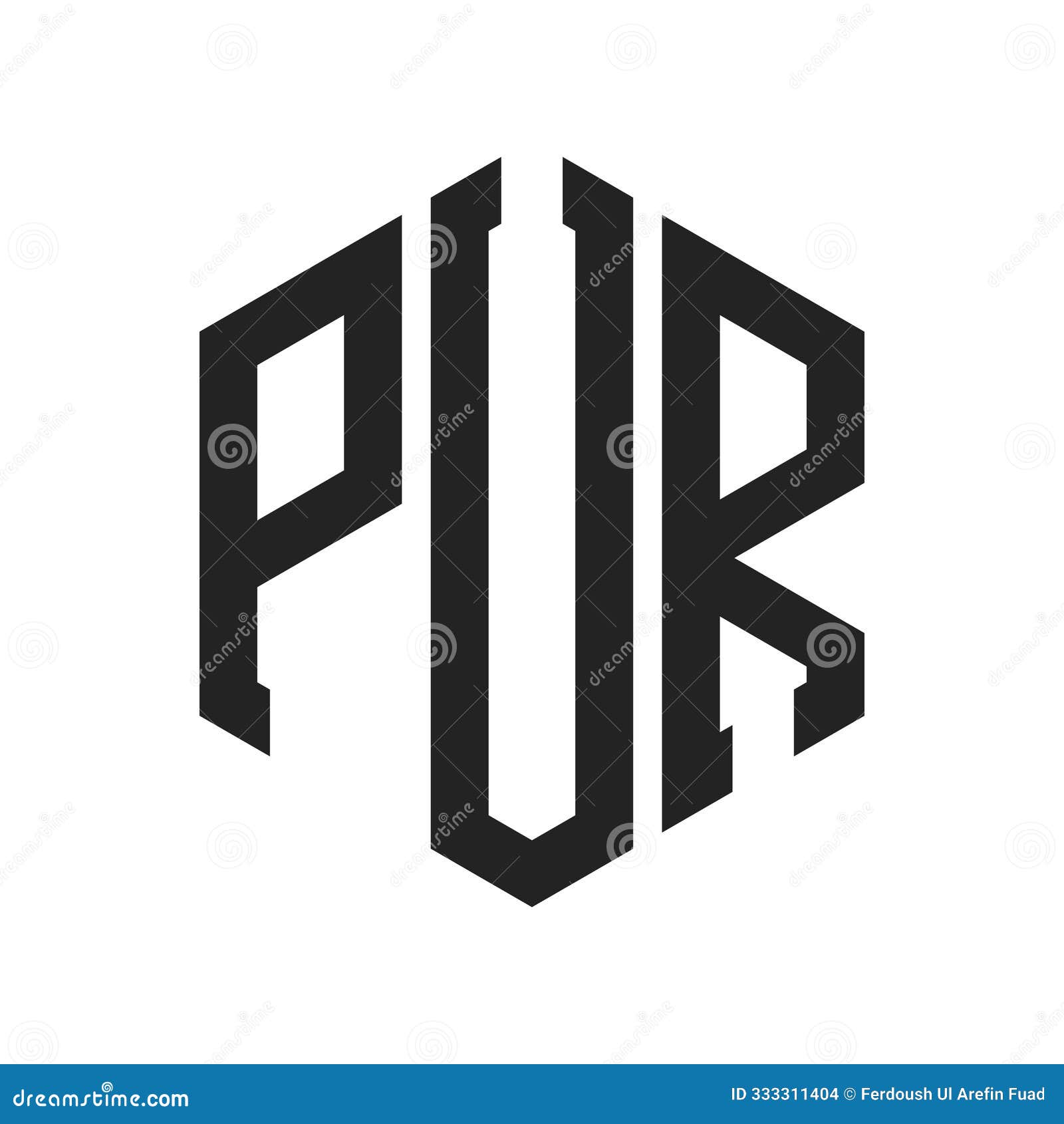PUR Logo Design. Initial Letter PUR Monogram Logo Using Hexagon Shape ...