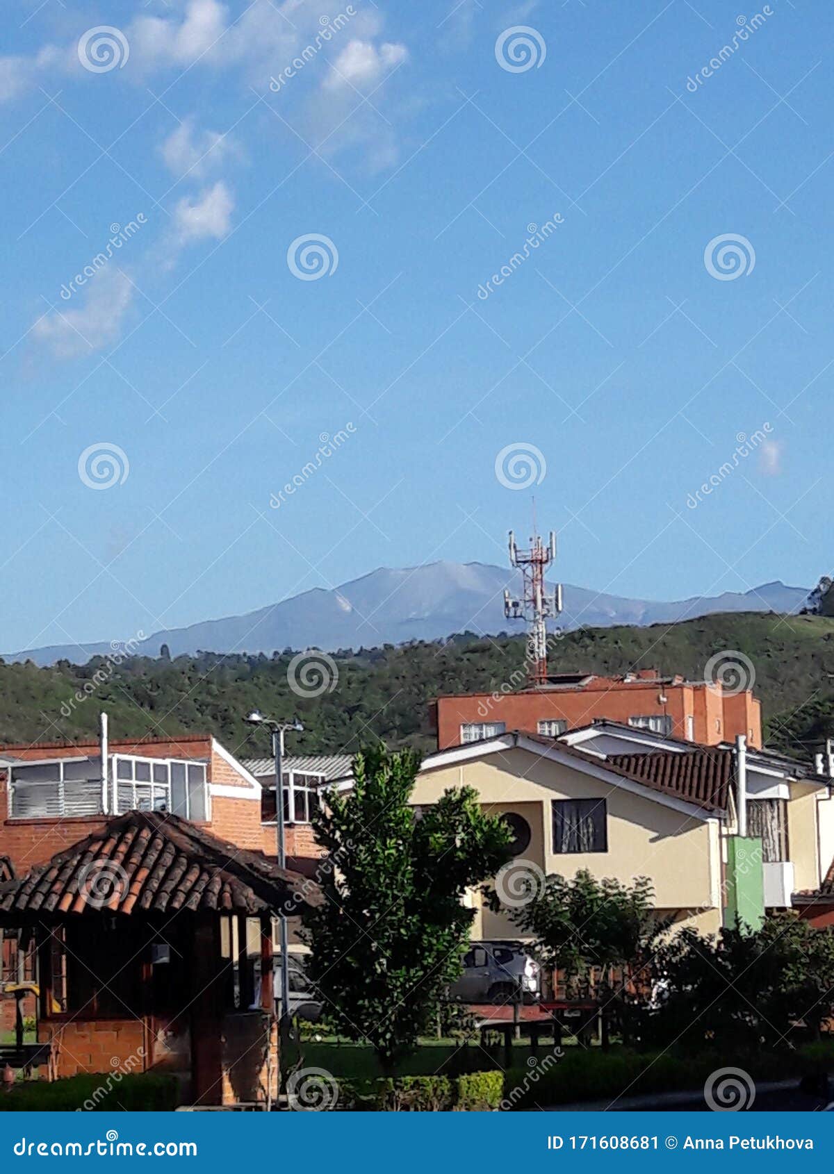 The Purace Volcano Seen from the North of the City of Popayan Cauca ...