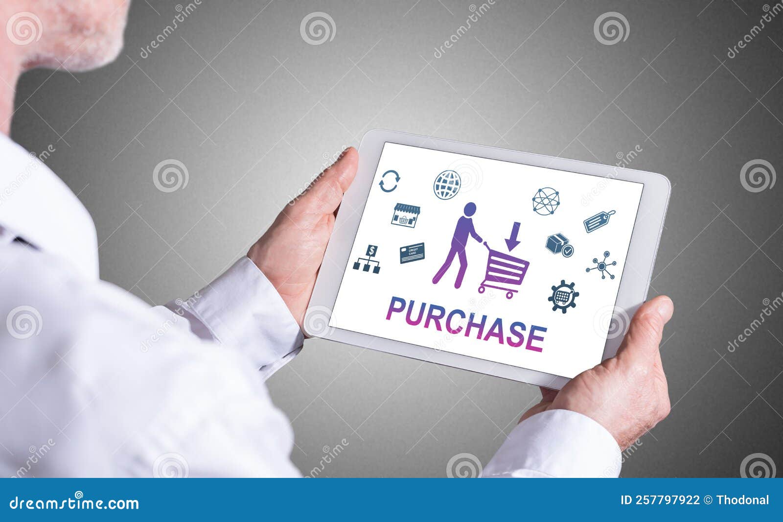 Purchase Concept on a Tablet Stock Photo - Image of online, market ...