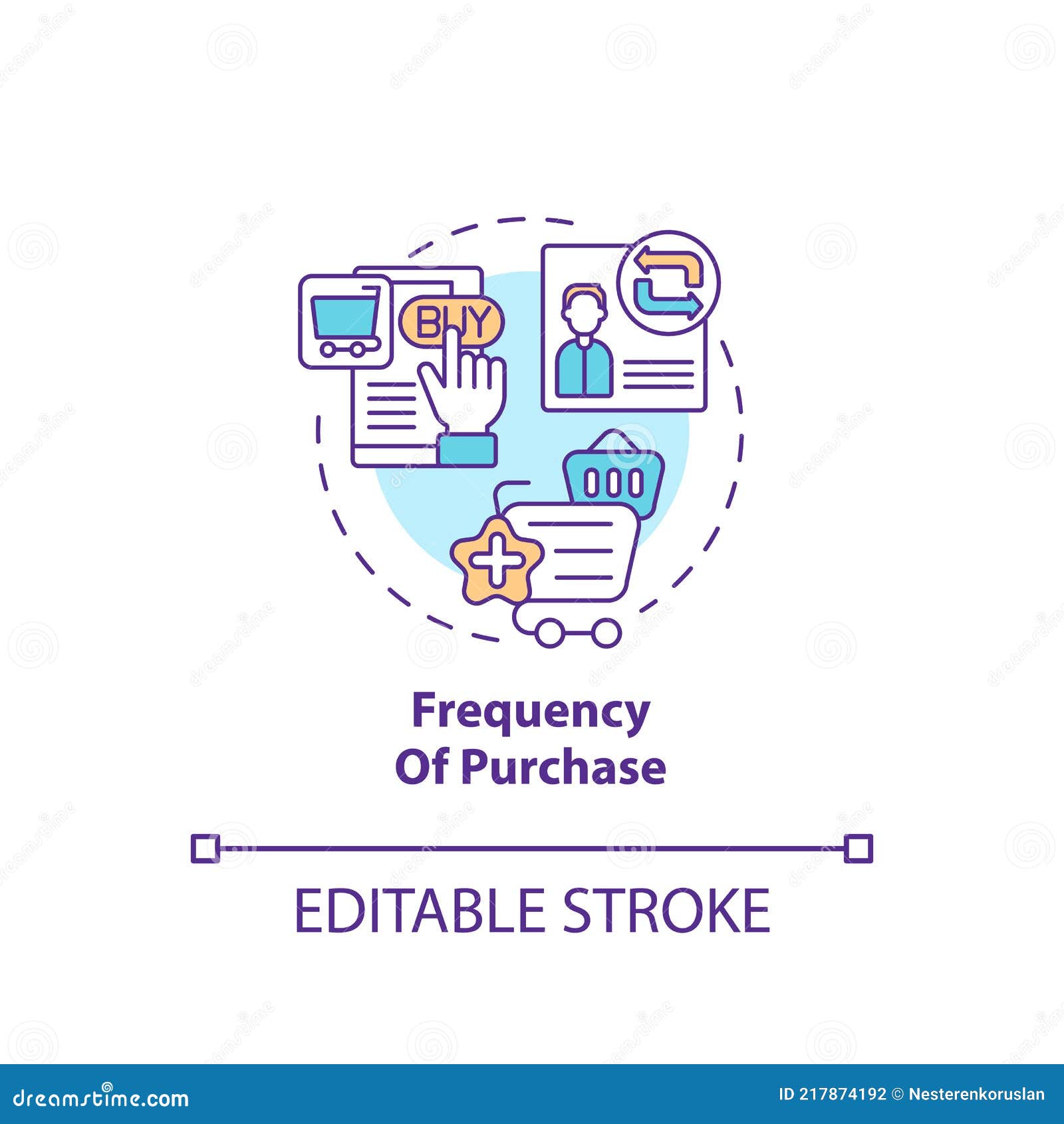 Purchase Frequency Concept Icon Stock Vector - Illustration of retail ...