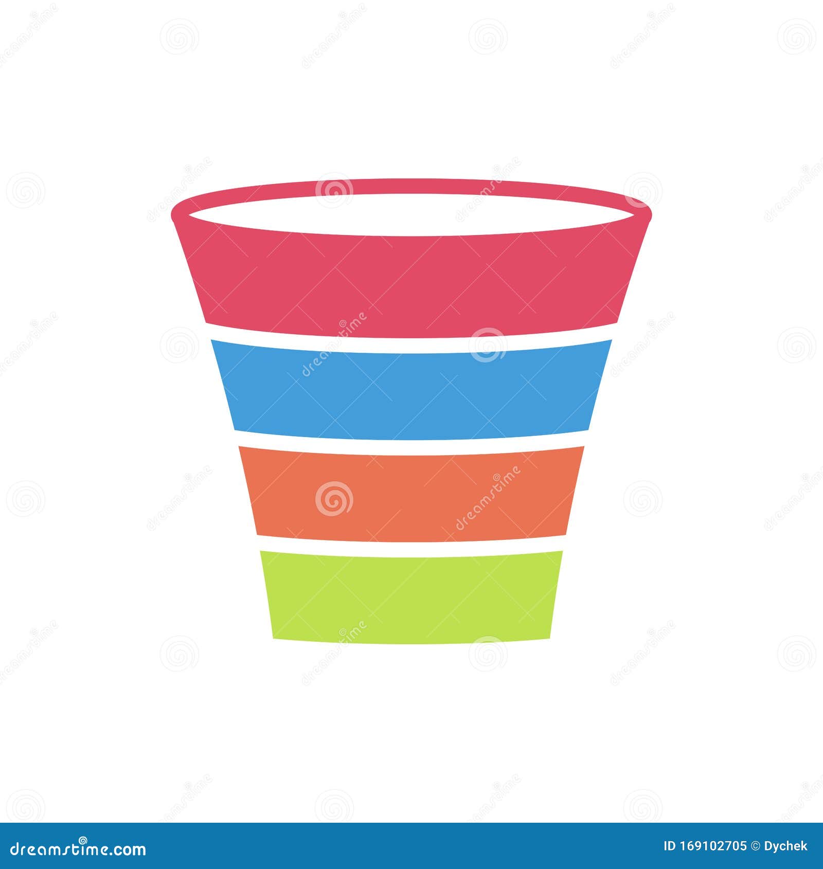 Purchase Funnel Icon. Color Chart. Simple Flat Vector Illustration ...