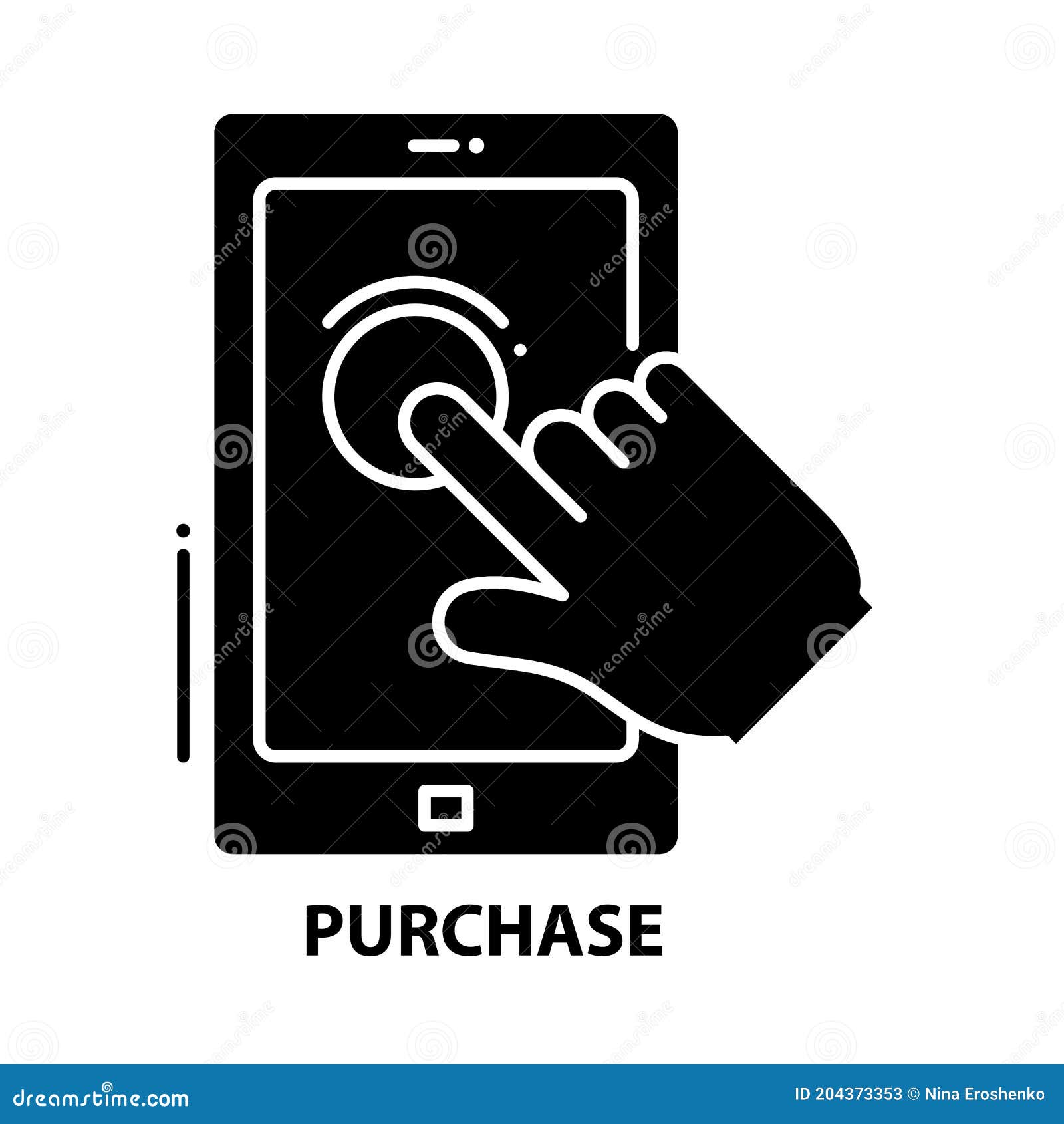 Purchase Icon, Black Vector Sign with Editable Strokes, Concept ...