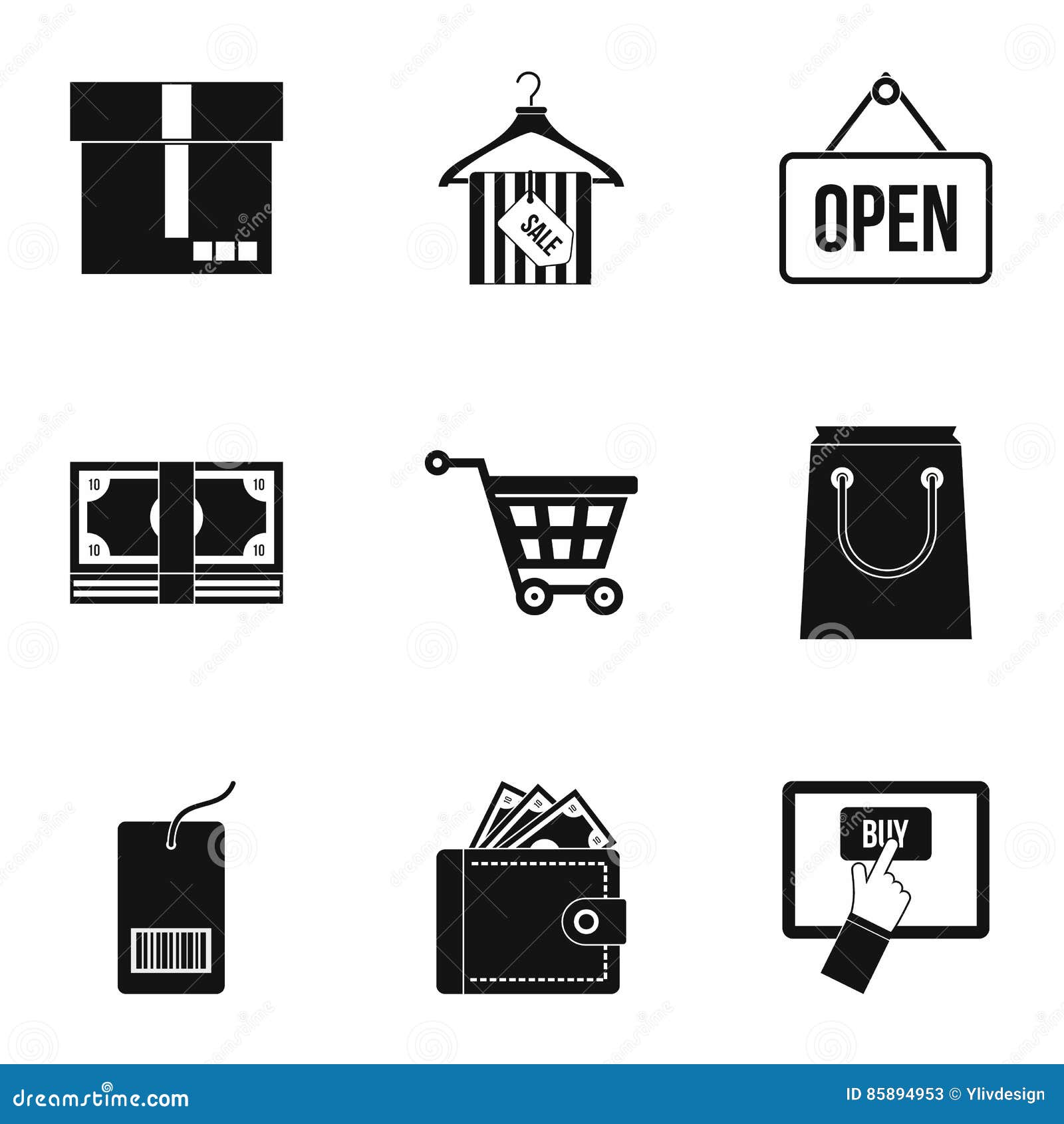 Purchase Icons Set, Simple Style Stock Vector - Illustration of product ...