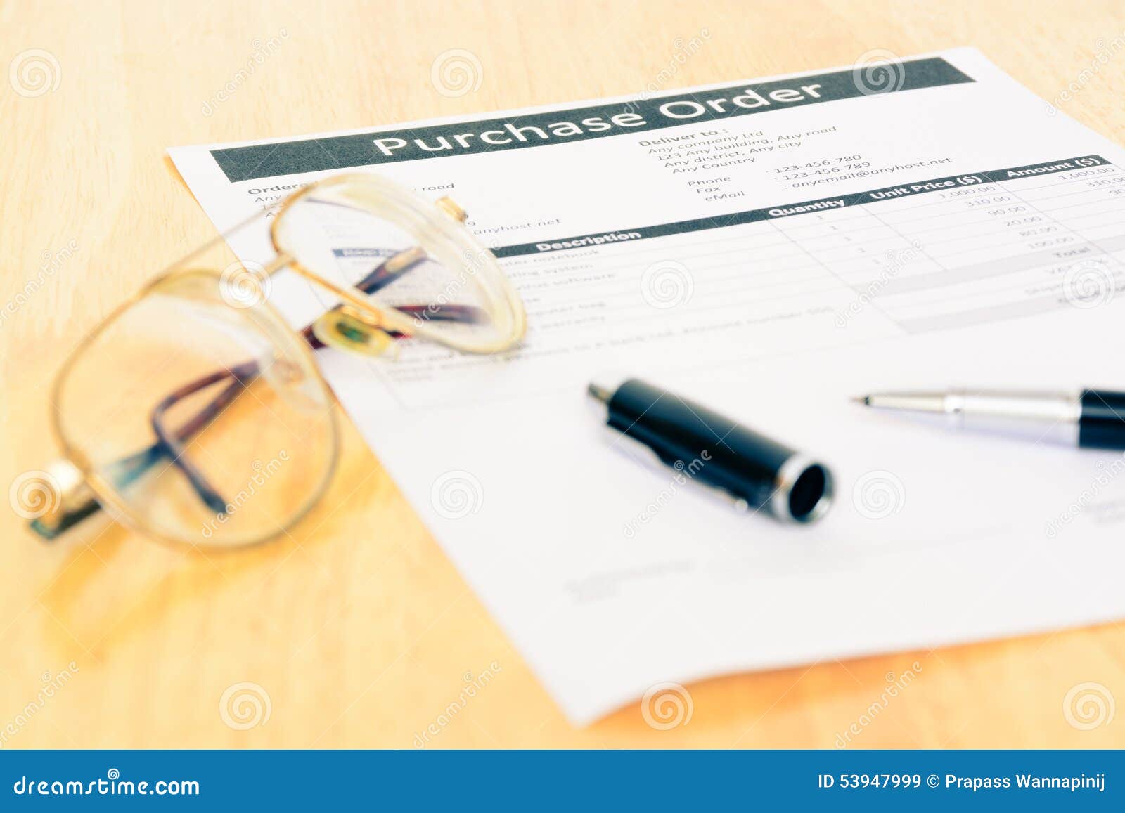 Purchase Order Form Document Royalty-Free Stock Photography ...