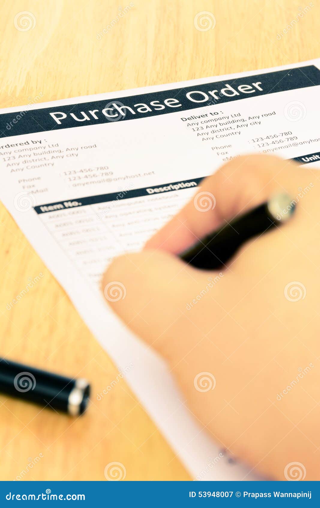 Purchase Order Form Document Stock Image - Image of paperworkerwork ...