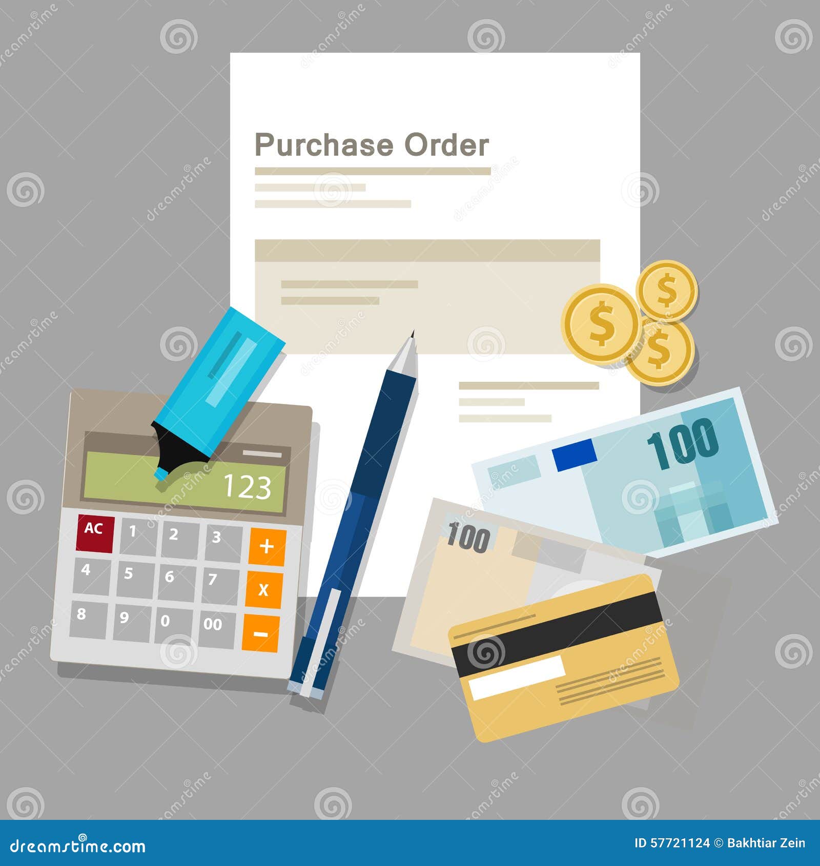 Purchase Order Po Document Paper Work Procurement Vector Illustration ... Purchase Order Po Document Paper Work Procurement Vector Illustration ...
