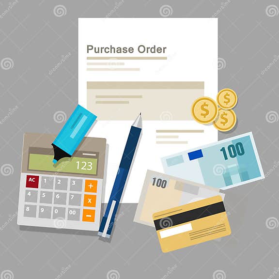Purchase Order Po Document Paper Work Procurement Stock Vector ...