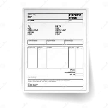 Purchase Order Template Vector Stock Vector - Illustration of template ...