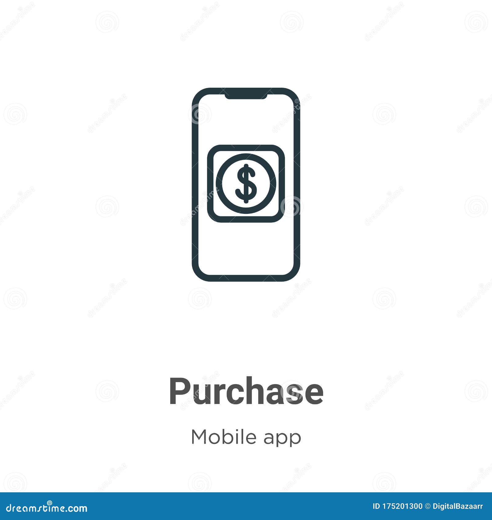 Purchase Outline Vector Icon. Thin Line Black Purchase Icon, Flat ...