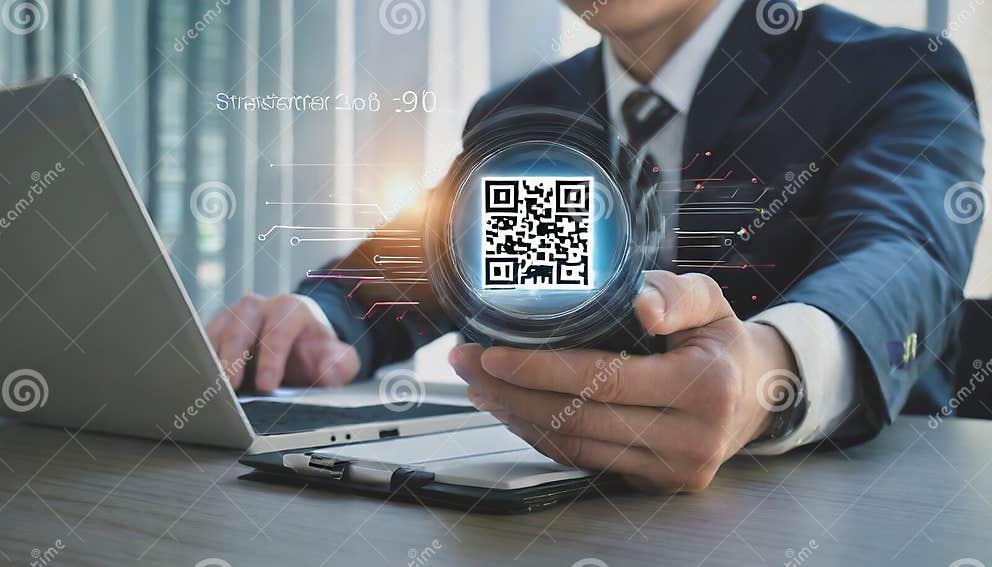 Purchase Payment Via Qr Code Stock Illustration - Illustration of ...