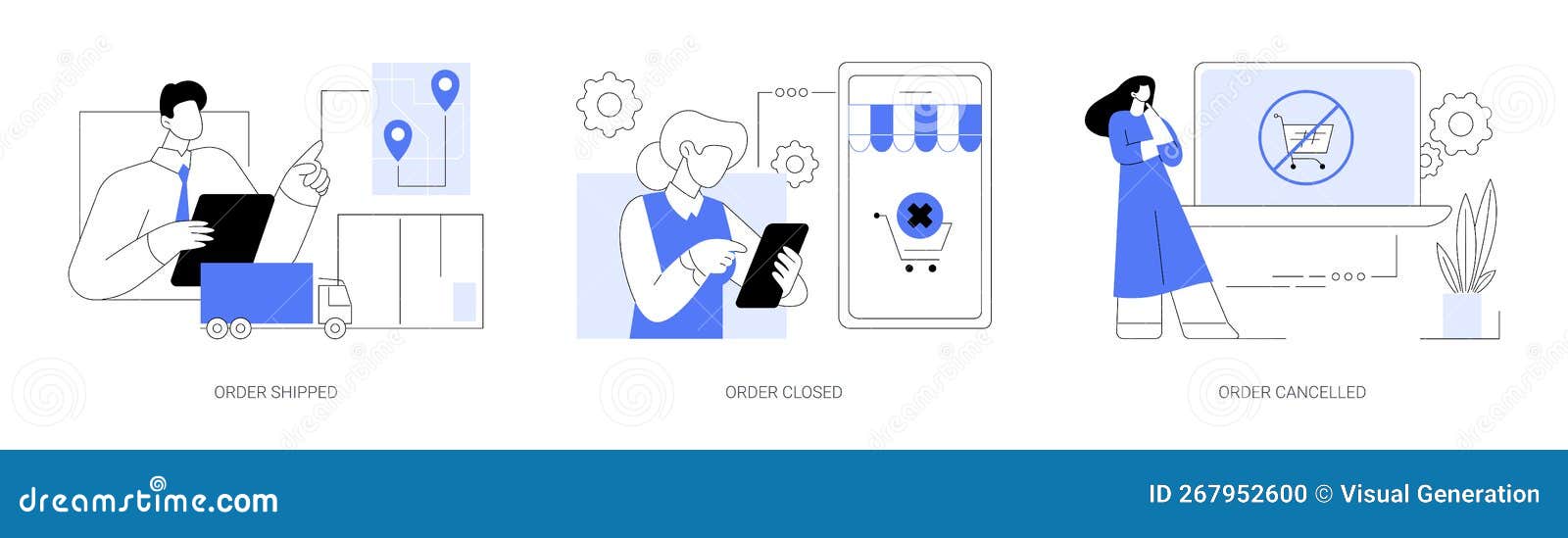 Purchase Status Abstract Concept Vector Illustrations. Stock Vector ...