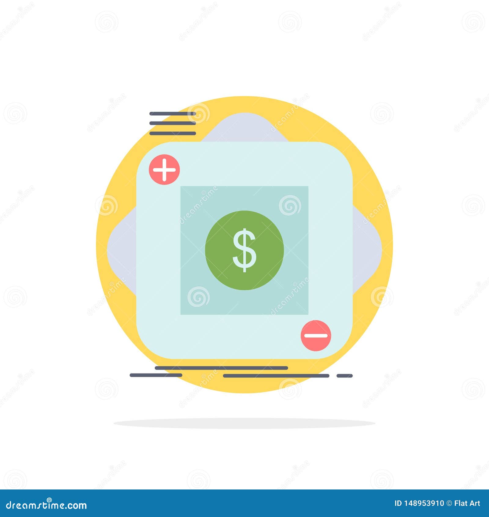 Purchase, Store, App, Application, Mobile Flat Color Icon Vector Stock ...
