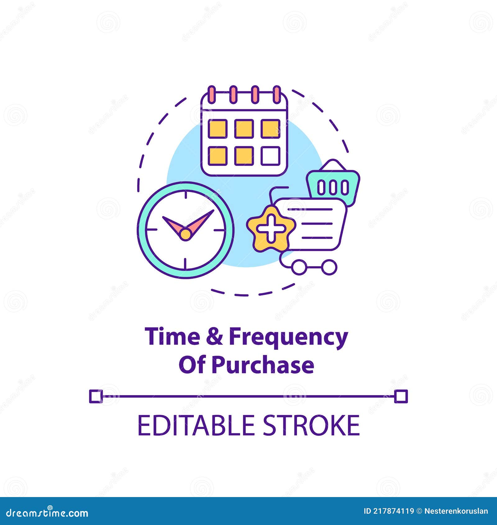 Purchase Time and Frequency Concept Icon Stock Vector - Illustration of ...