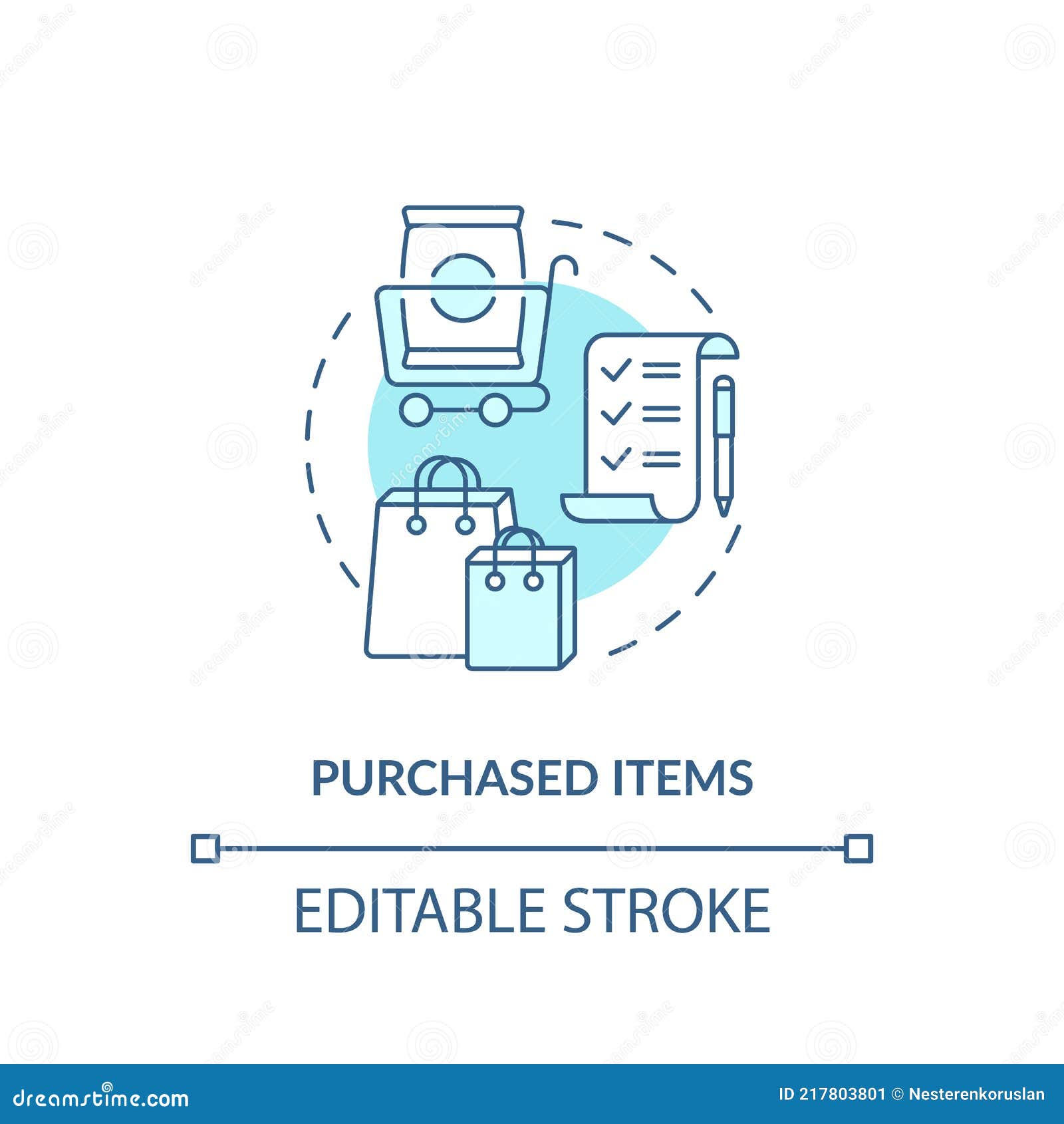 Purchased Items Concept Icon Stock Vector - Illustration of concept ...