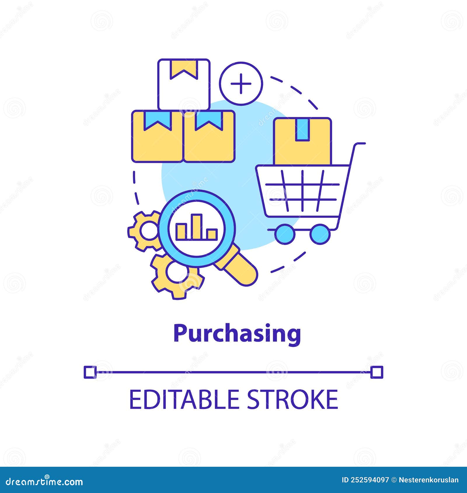 Purchasing concept icon stock vector. Illustration of development ...