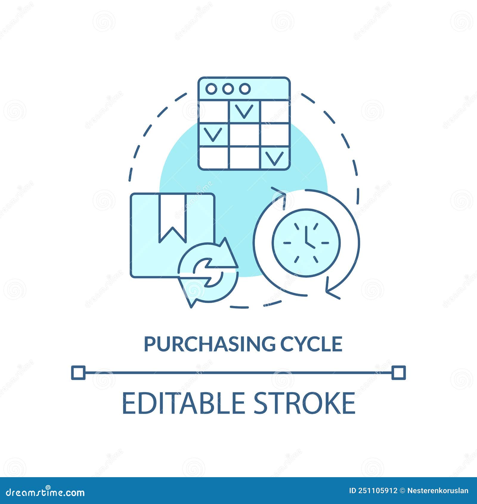Purchasing Cycle Turquoise Concept Icon Stock Vector - Illustration of ...