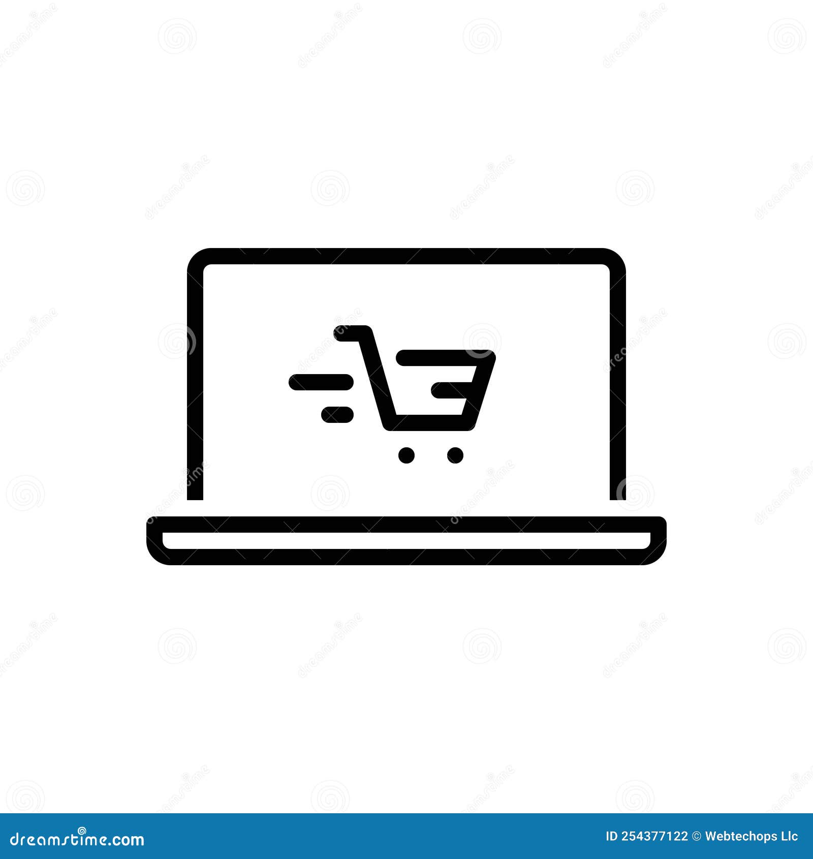 Black Line Icon for Purchasing, Purchase and Online Stock Illustration ...