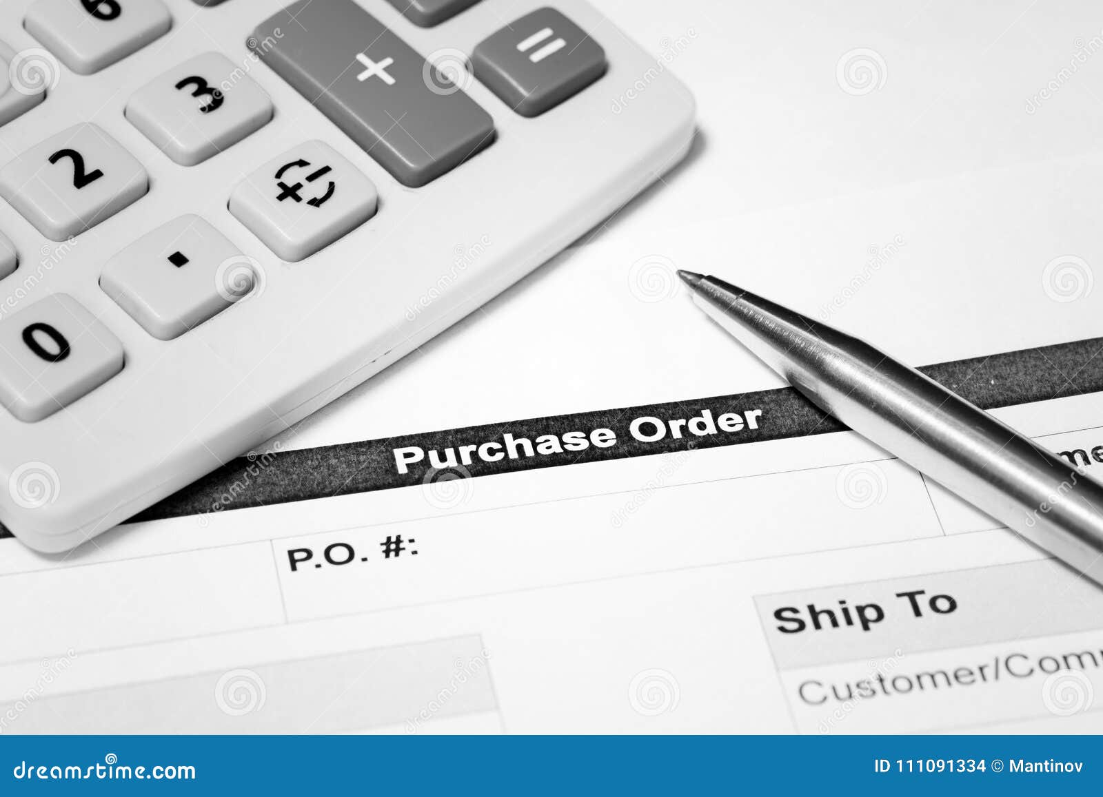 Purchasing Order and Calculator Stock Photo - Image of close, agreement ...