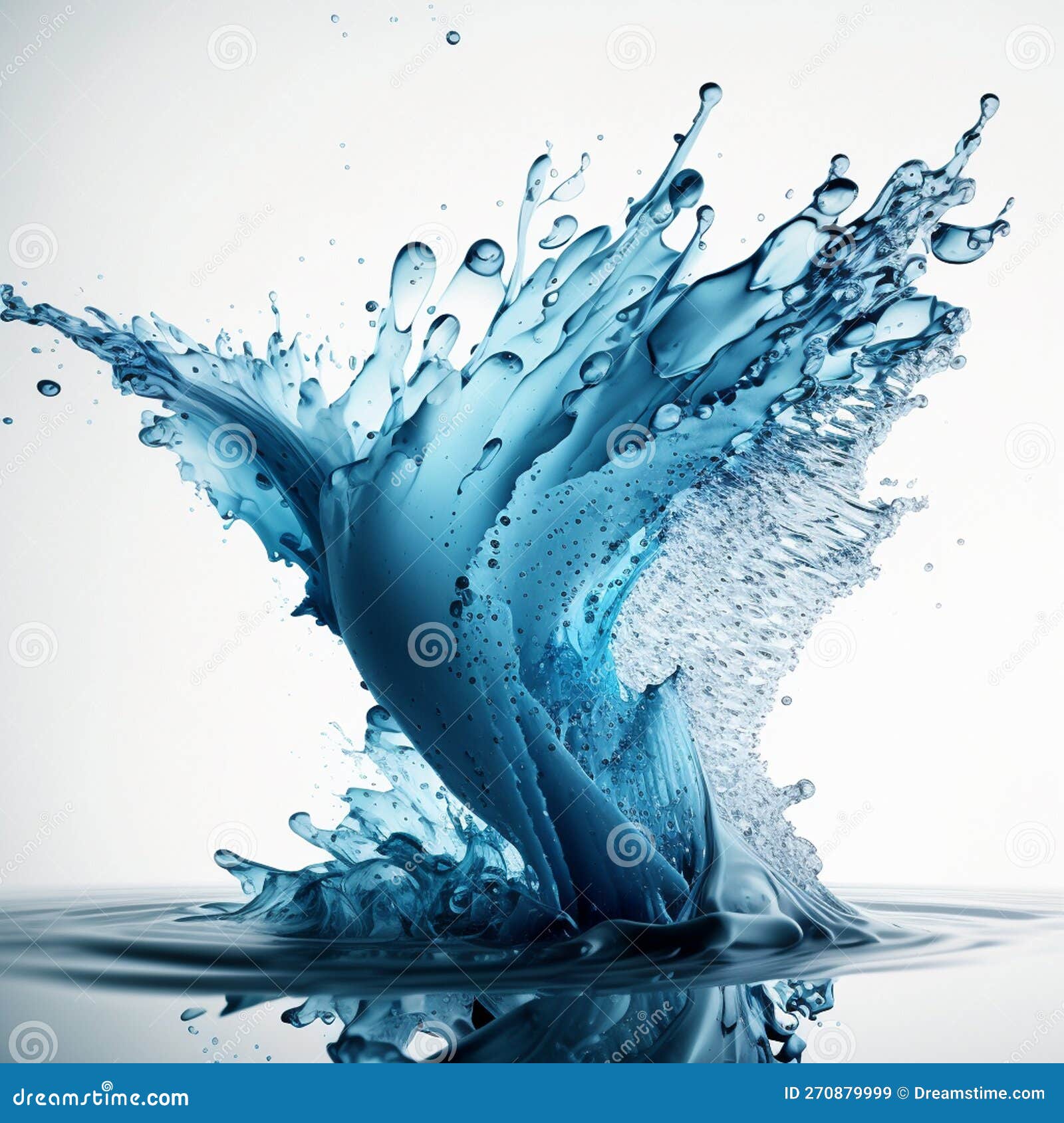 Pure Blue Water Splash. Digital Generated Stock Illustration ...