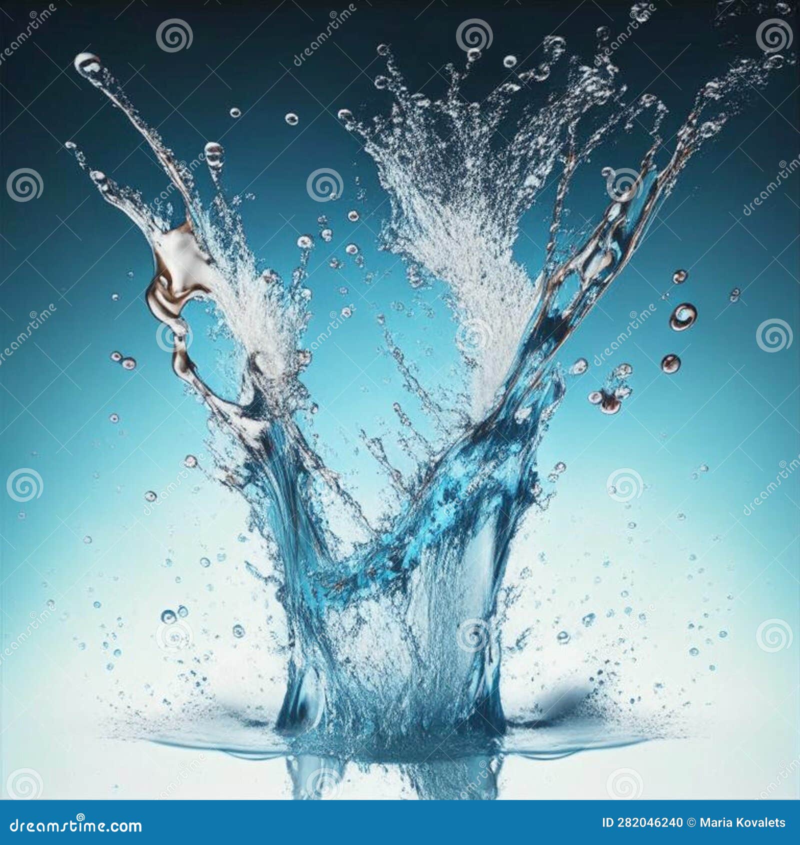 Pure blue water splash stock illustration. Illustration of turquoise ...