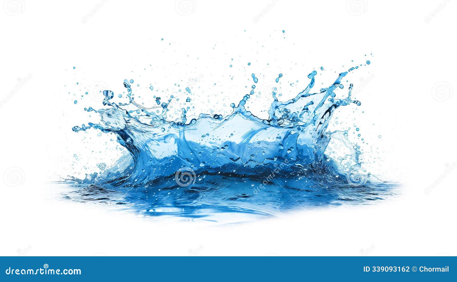 Pure Blue Water Splash Isolated on White Background Stock Photo - Image ...