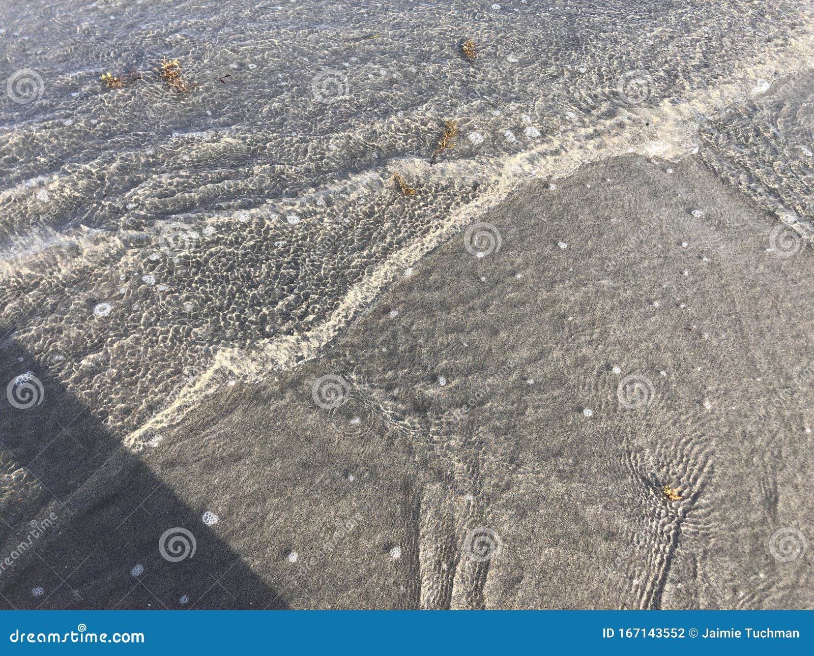 Shallow Water on the Shore of the Beach Stock Photo - Image of parasol ...