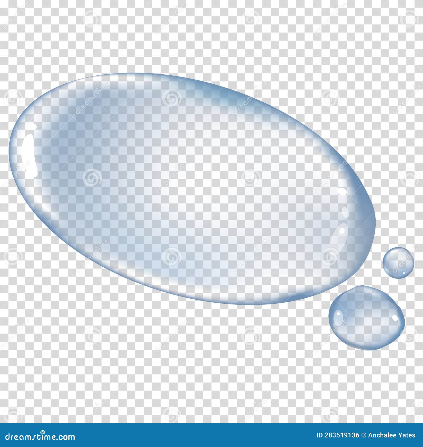 Pure Clear Water Drop on Transparent, Vector Illustration Isolated ...