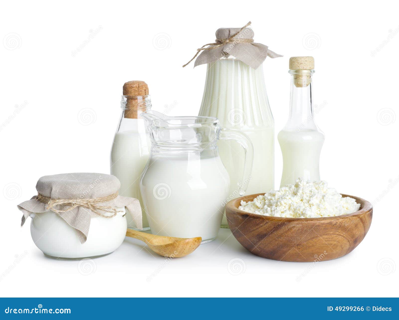 Pure Dairy Products Isolated on White Background Stock Photo - Image of ...