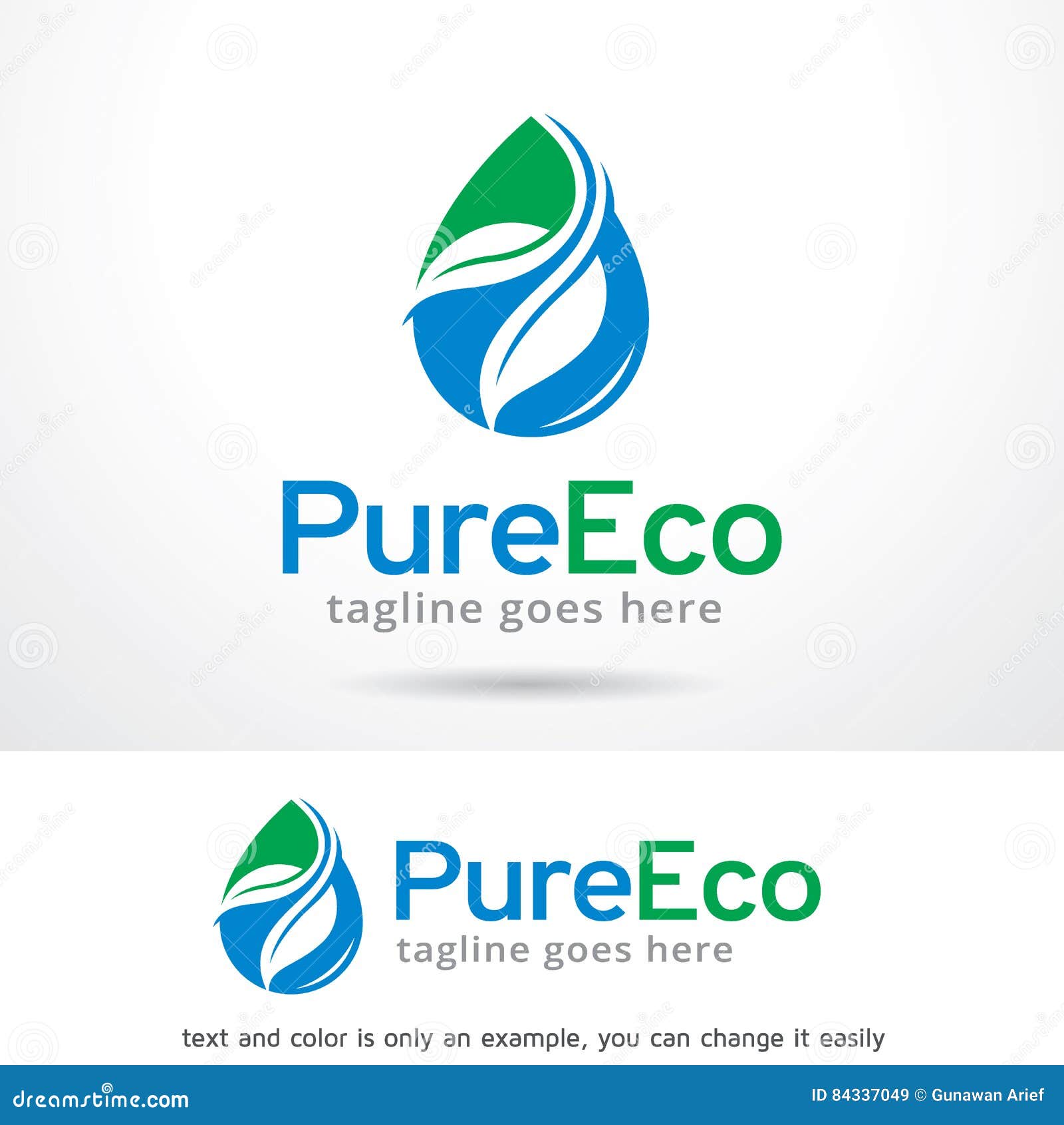 Pure Eco Logo Template Design Vector Stock Vector - Illustration of ...