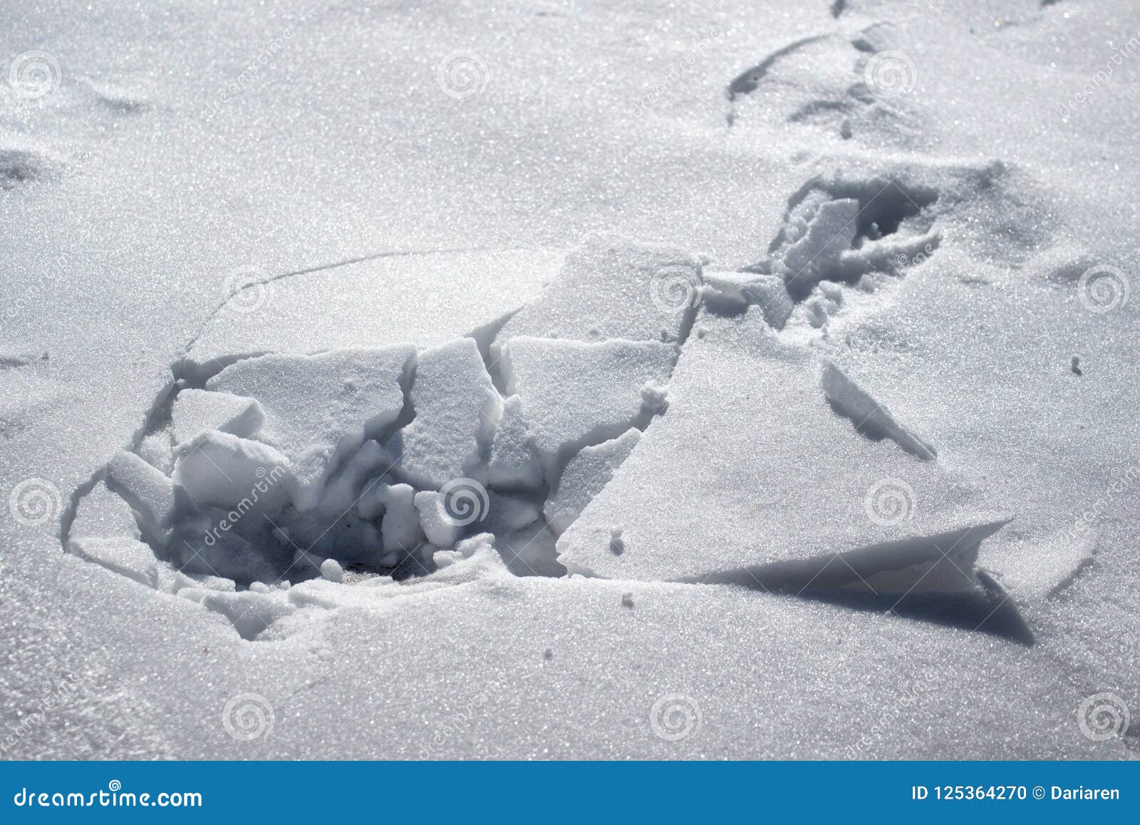 Pure fresh cracked snow. stock photo. Image of fresh - 125364270