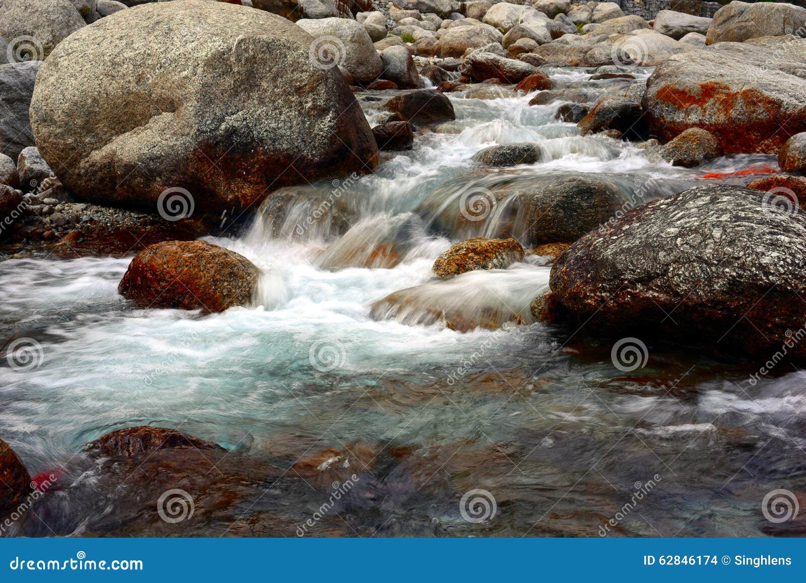 Pure Fresh Waterfall in a Himalayan River Stock Photo - Image of flood ...