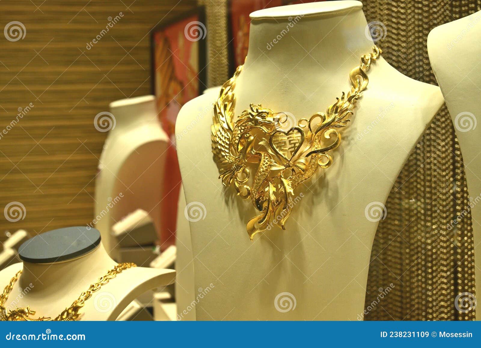 Gold Necklace Window Display Stock Image - Image of flavour, berry ...
